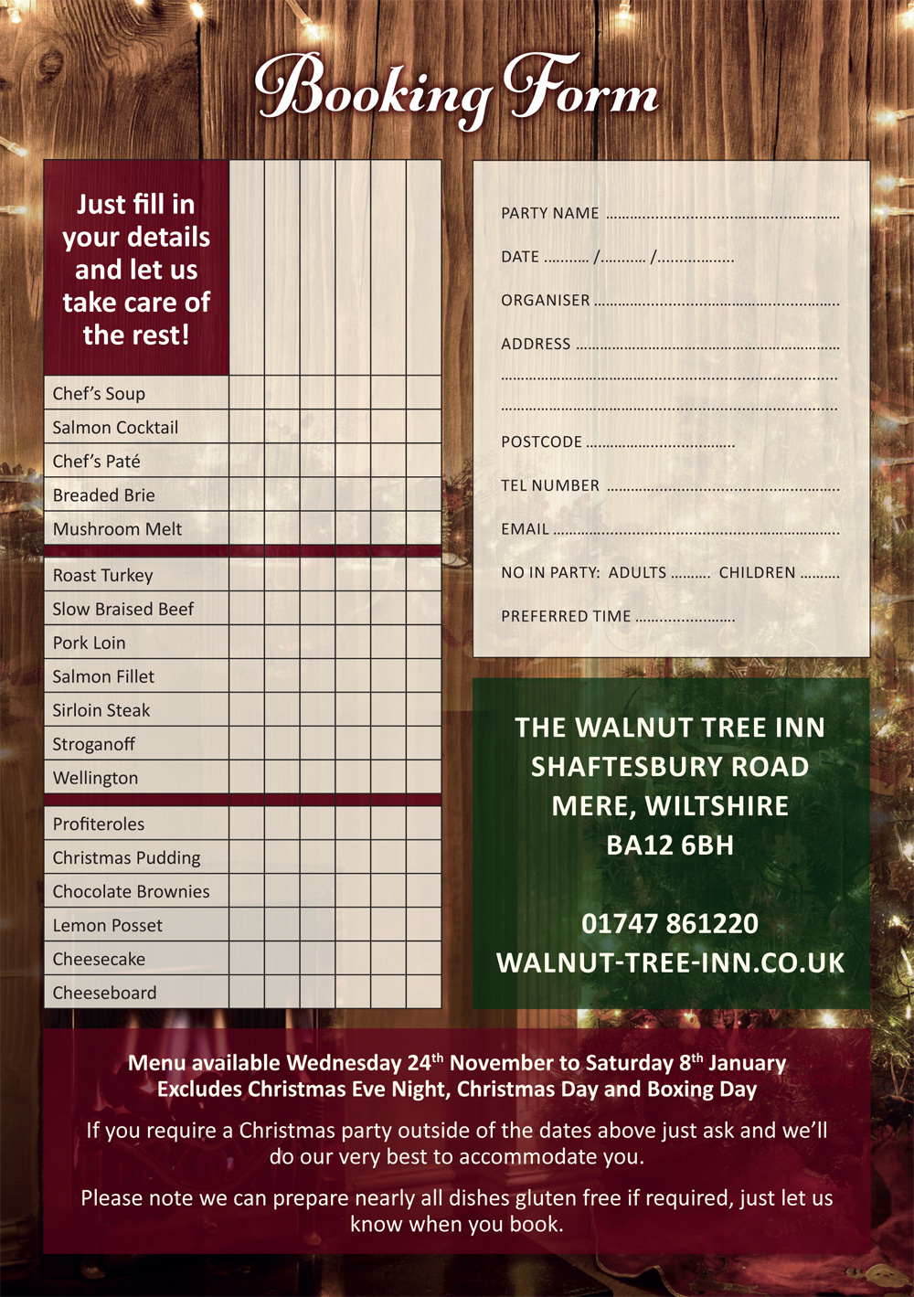 Christmas - The Walnut Tree Inn Mere